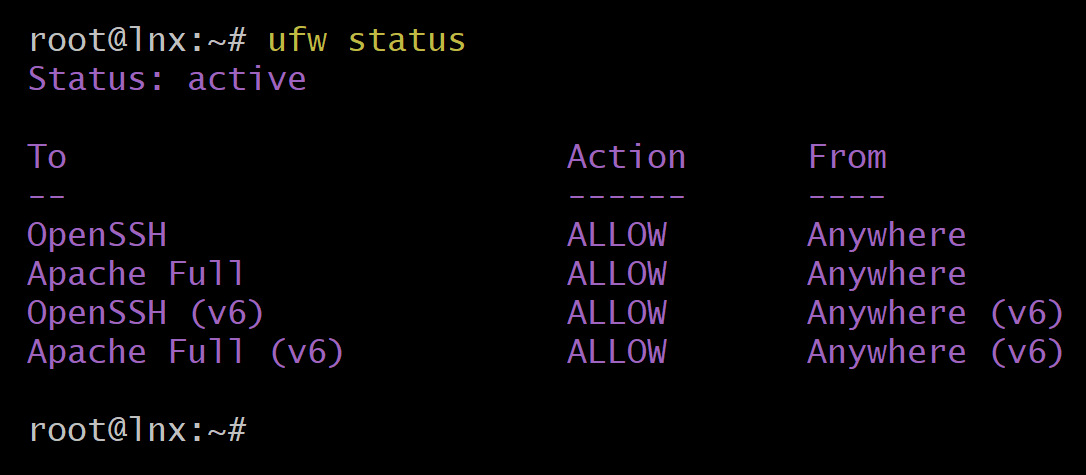 How To Allow Apaches Traffic Through The Linux Ubuntu Firewall Apache2 0852